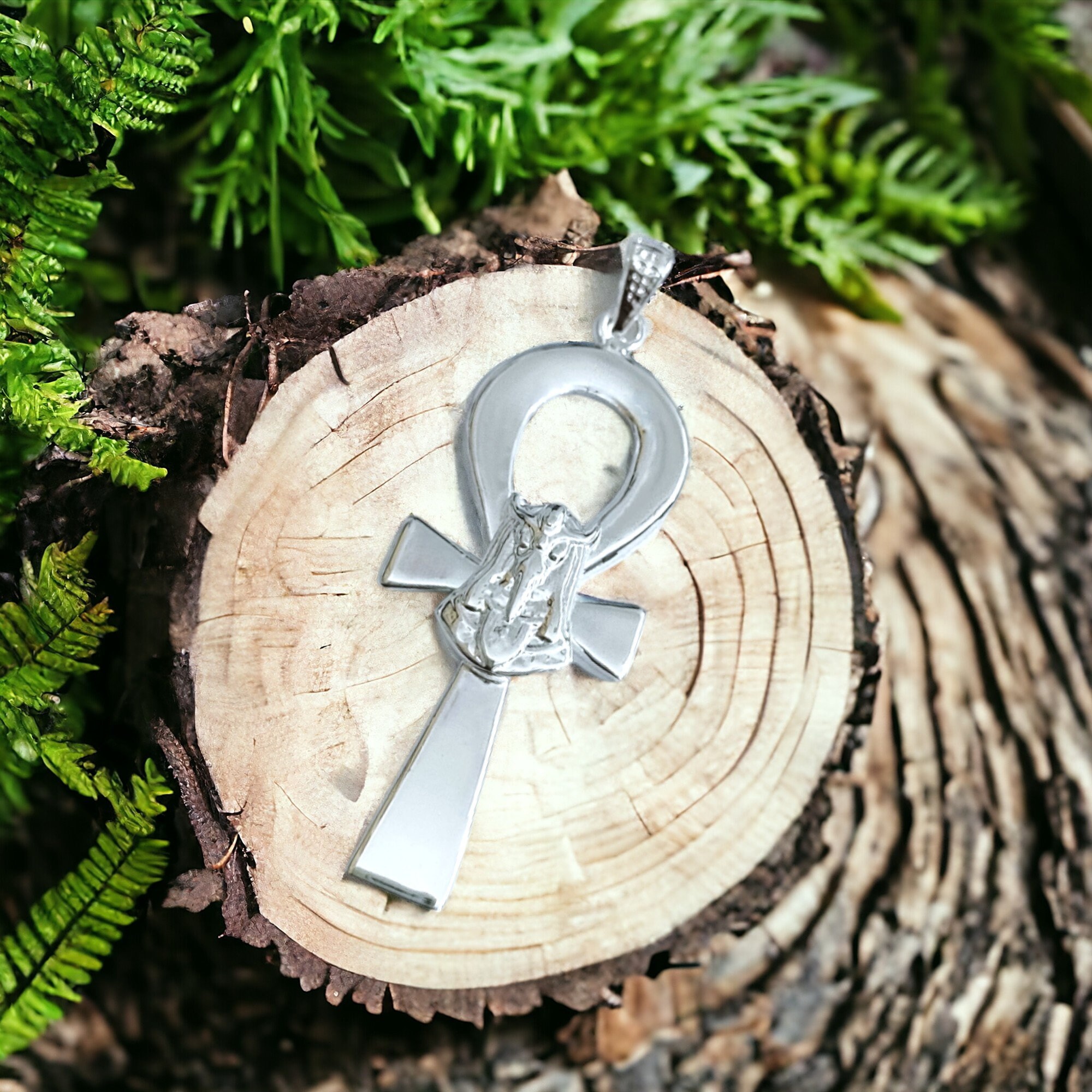 Large Key of Life Ankh Thoth Complex Silver Pendant Necklace, Egyptian ...