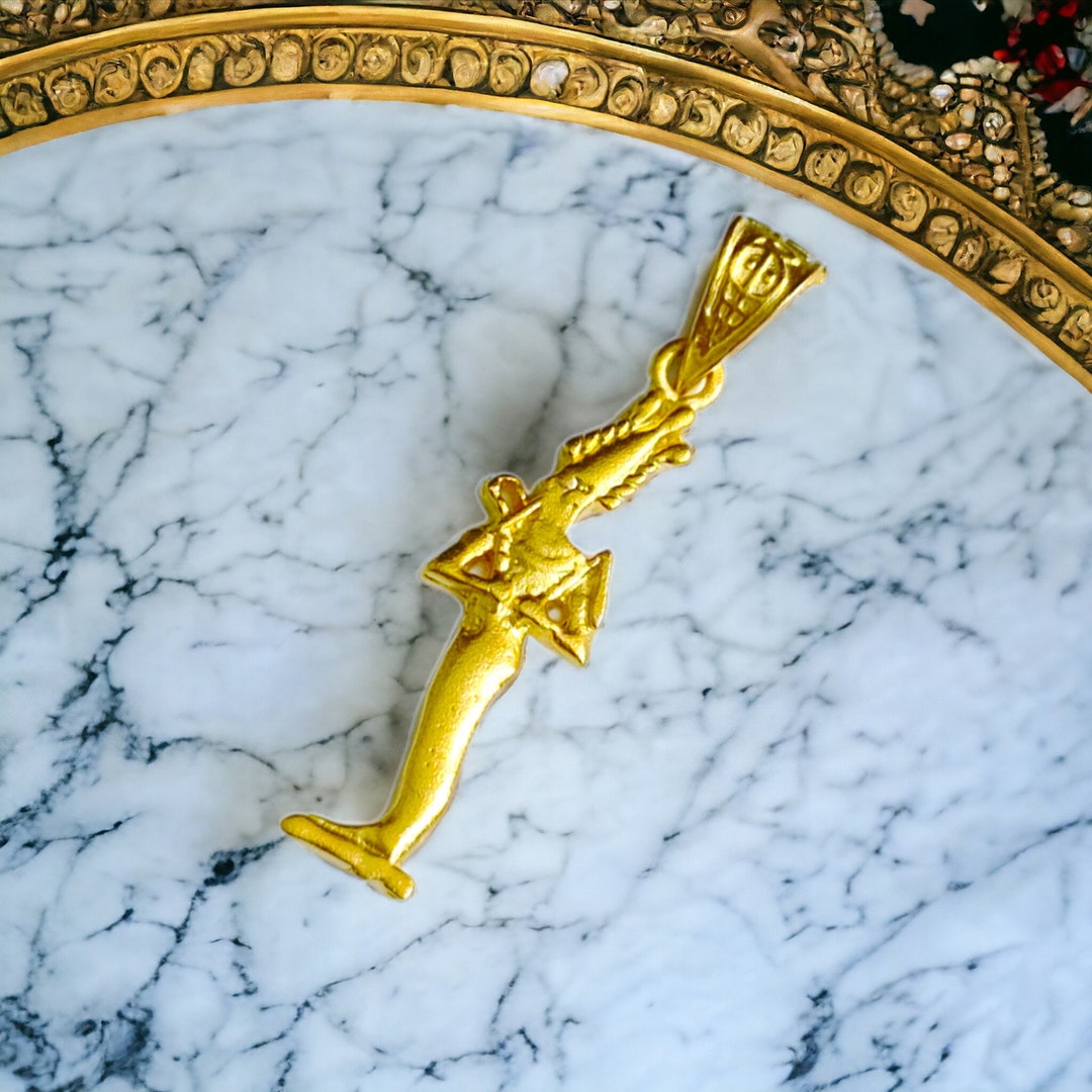 Gold God Osiris Pendant Necklace, Egyptian Jewelry Gifts for Men and ...