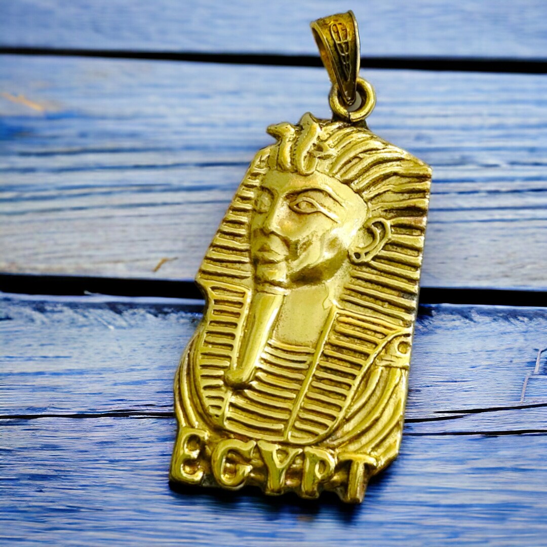 King Tut Ankh Amon Gold Mask Pendant Necklace, Egyptian Jewelry, Gift ...