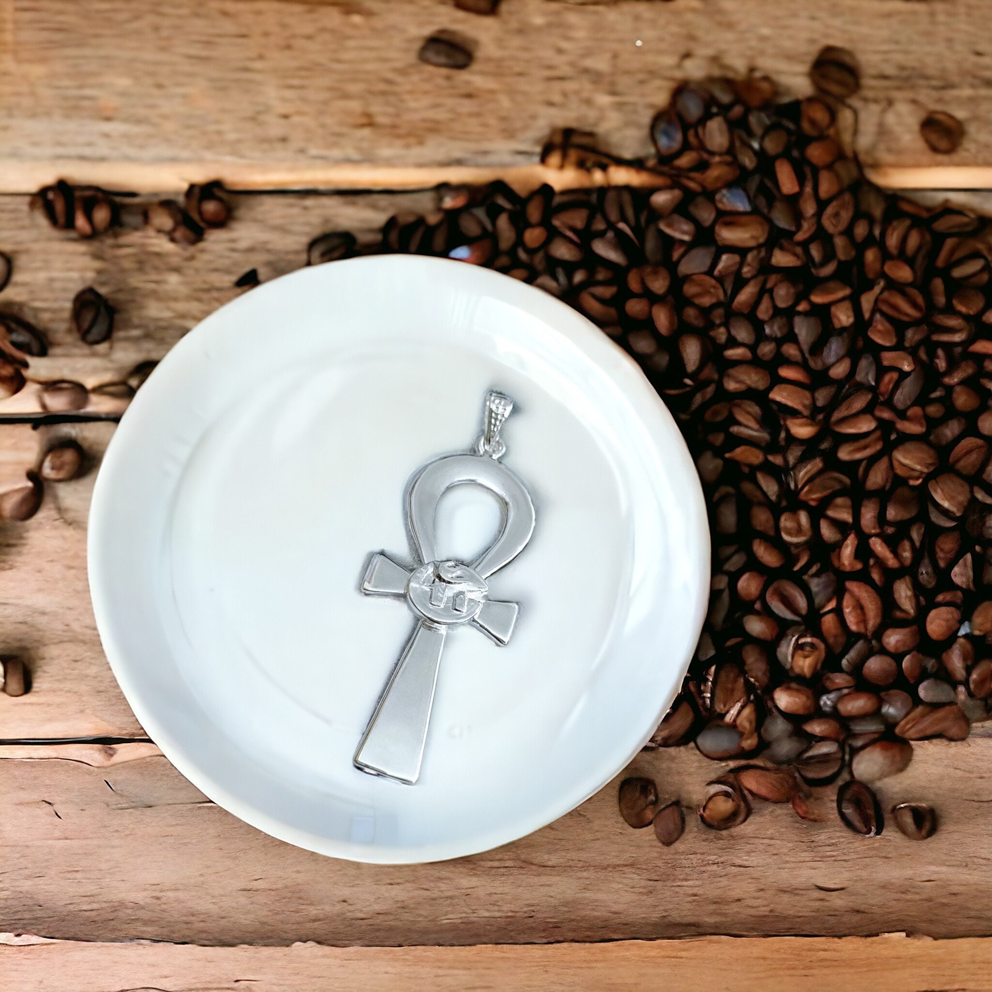 Key of Life Ankh Amun Ram Head Complex Silver Pendant Necklace ...