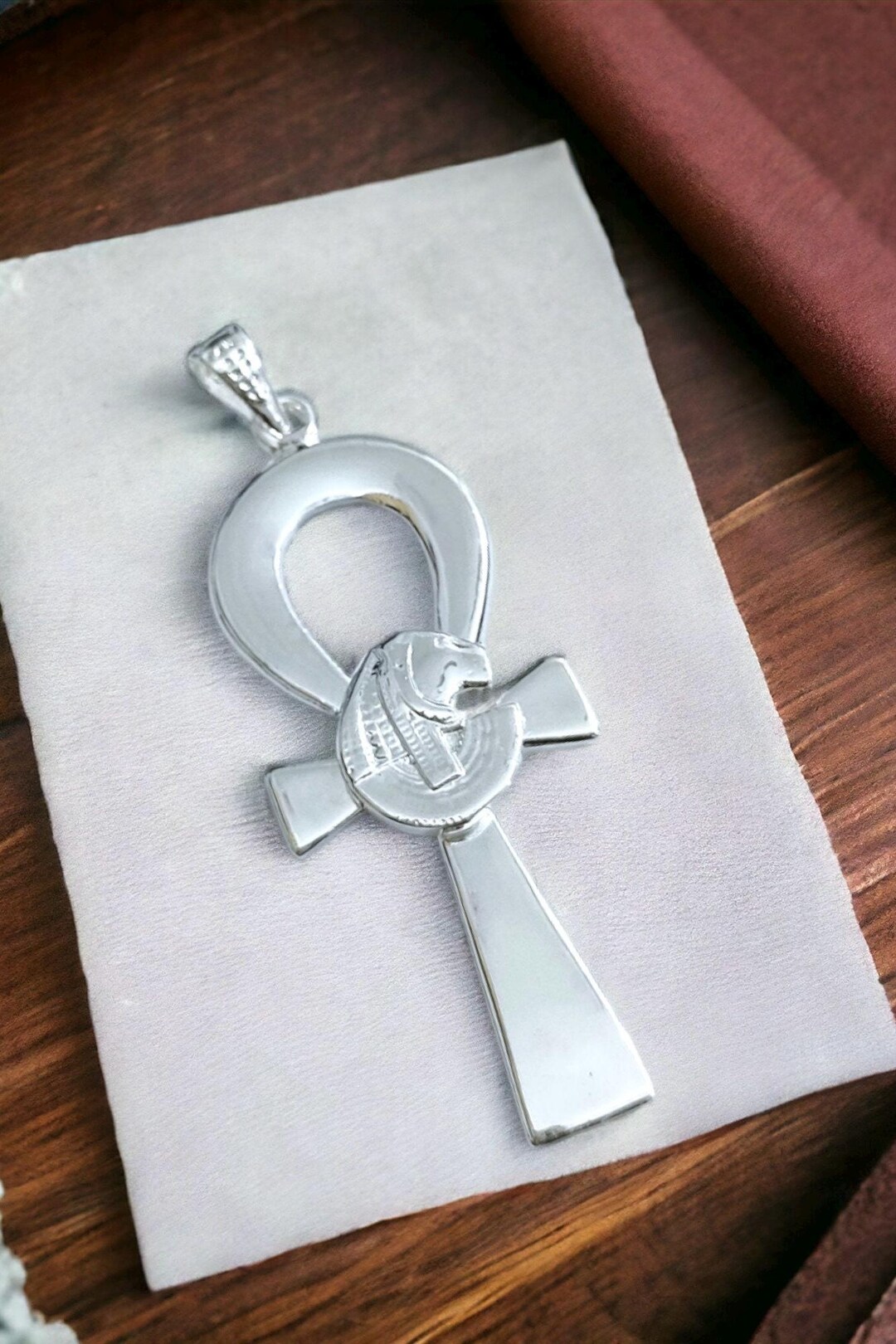 Key of Life Ankh Sekhmet Complex Silver Pendant Necklace, Egyptian ...