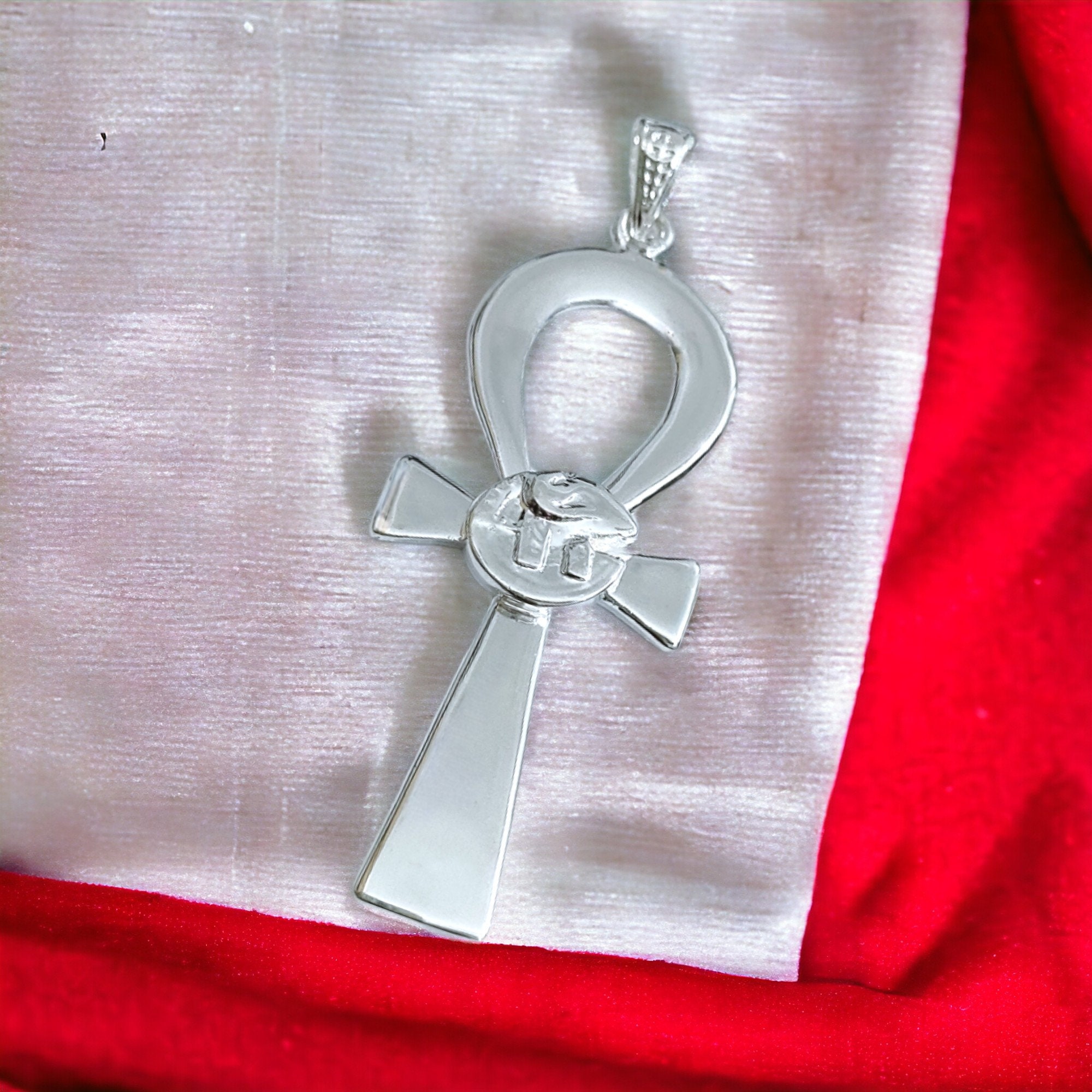 Key of Life Ankh Amun Ram Head Complex Silver Pendant Necklace ...