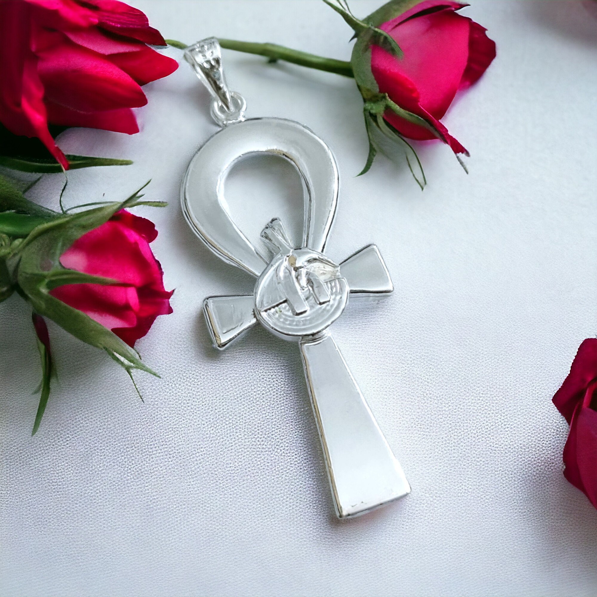 Key of Life Ankh God Seth Complex Silver Pendant Necklace, Egyptian Jewelry, Gift for Men and ...