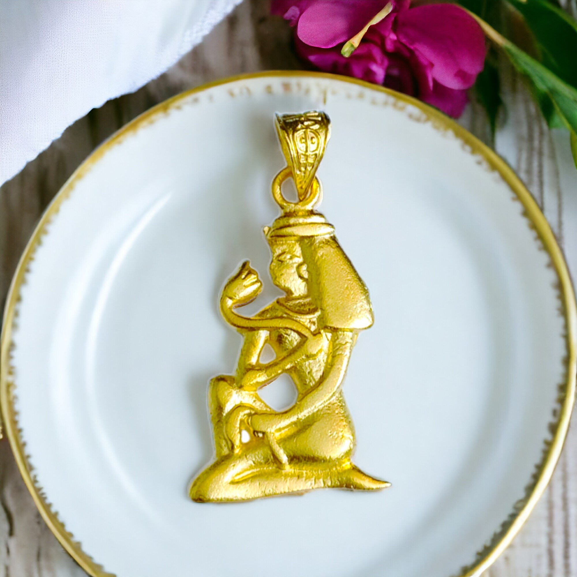 Gold Winged Goddess Isis Pendant Necklace, Egyptian Jewelry, Gift for ...