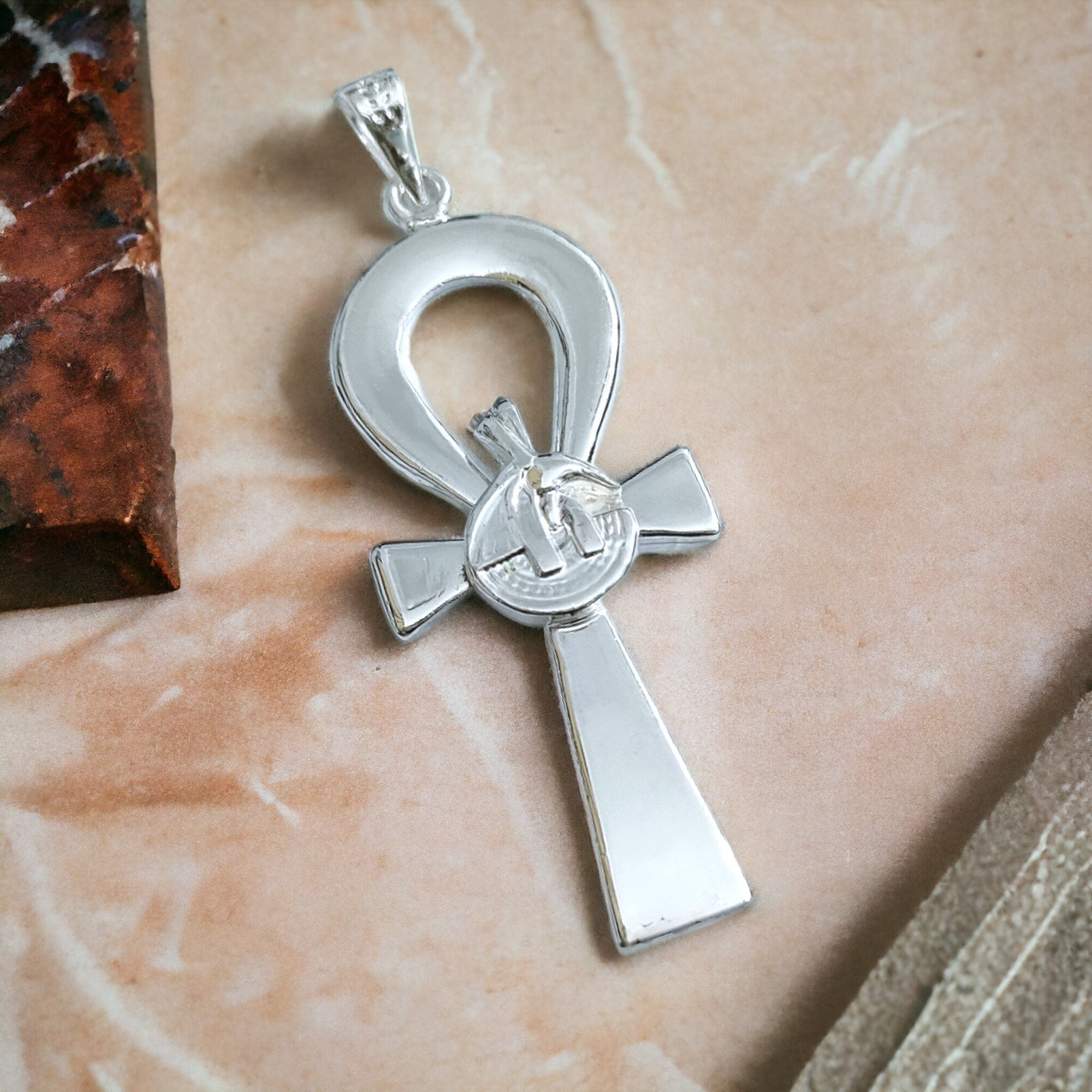 Key of Life Ankh God Seth Complex Silver Pendant Necklace, Egyptian ...
