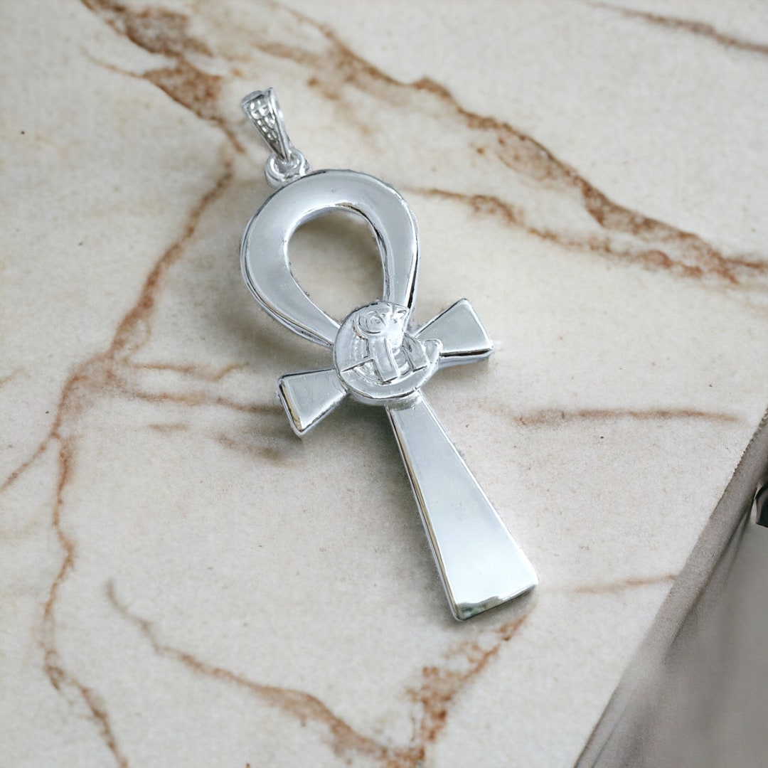 Key of Life Ankh God Horus Complex Silver Pendant Necklace, Egyptian ...