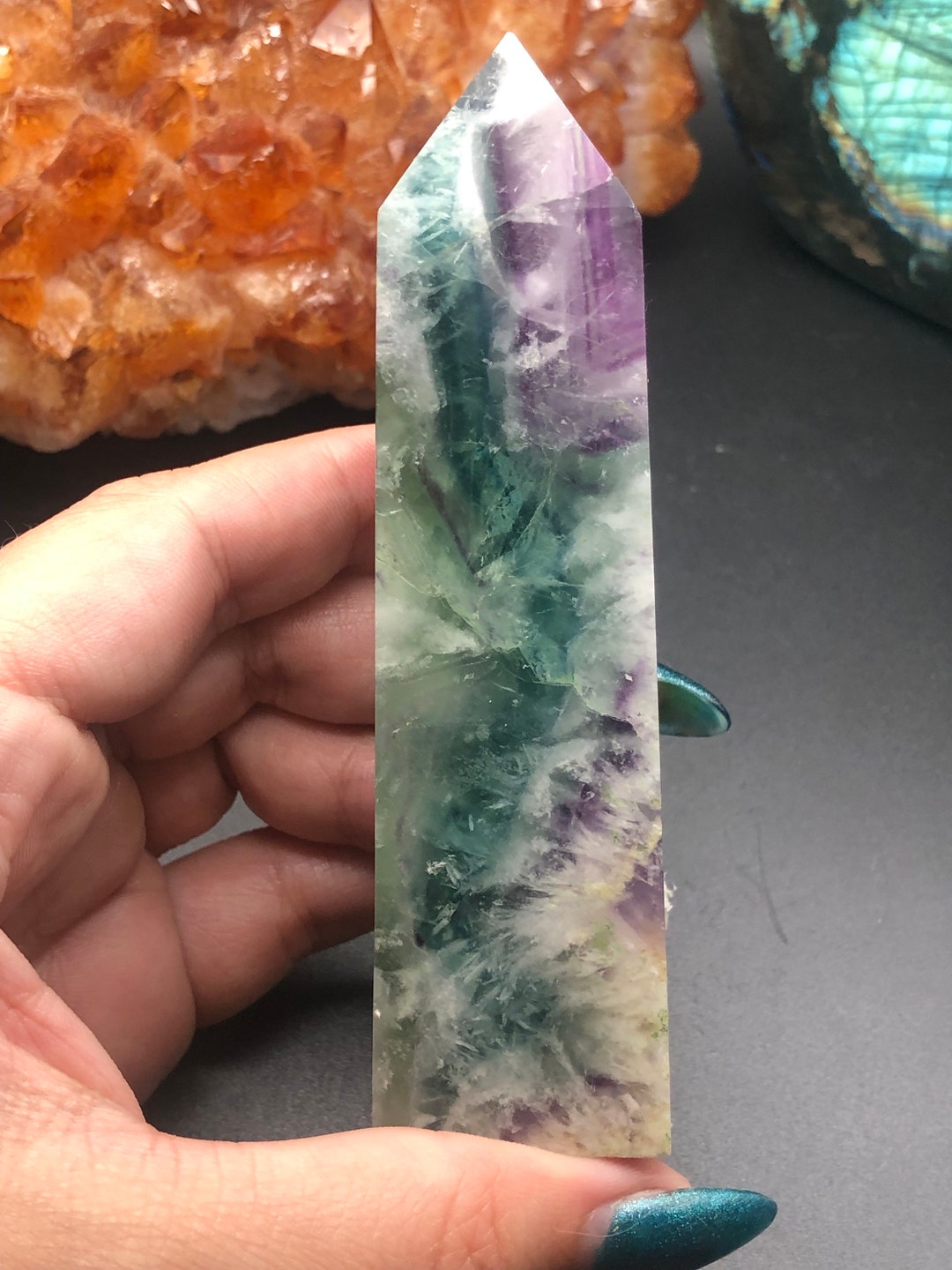 Snowflake Fluorite Tower Rainbow Feather Fluorite Tower Rainbow ...