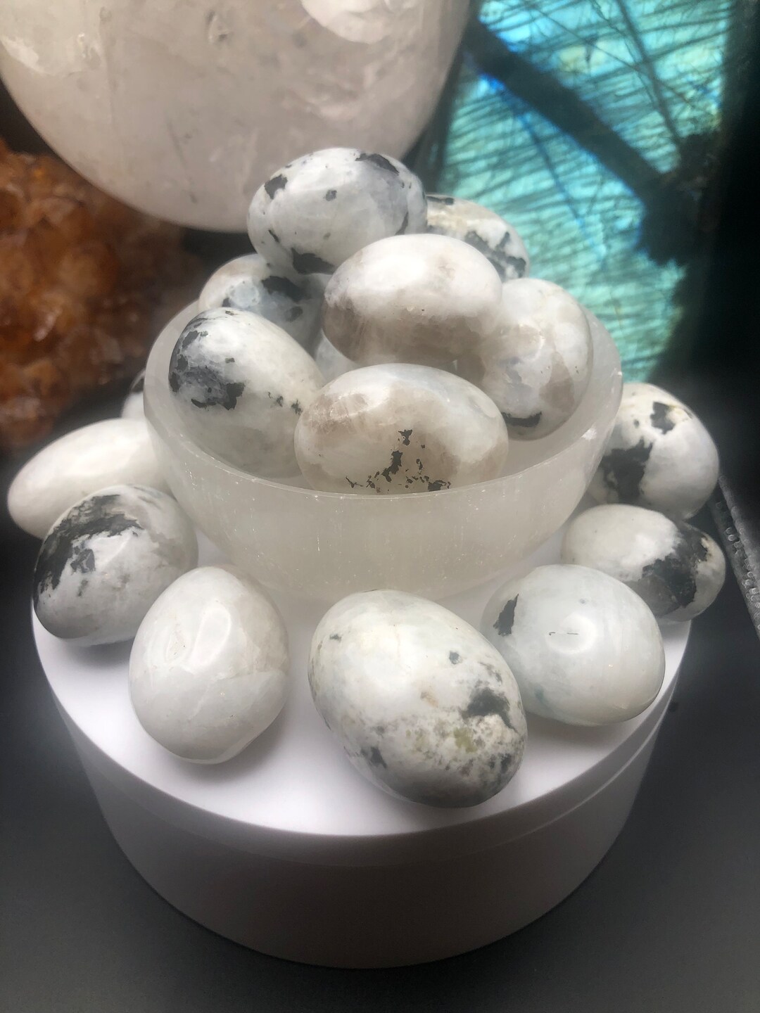 Tumbled Rainbow Moonstone Rainbow Moonstone Tumble Stone Moonstone ...