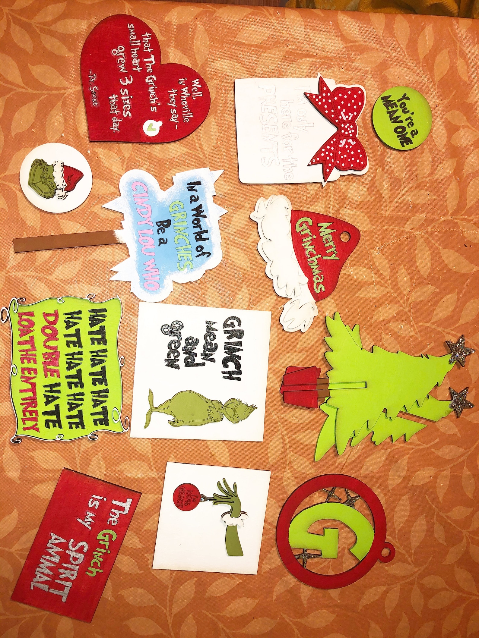 Grinch Christmas Wood Tiered Tray Set | Etsy