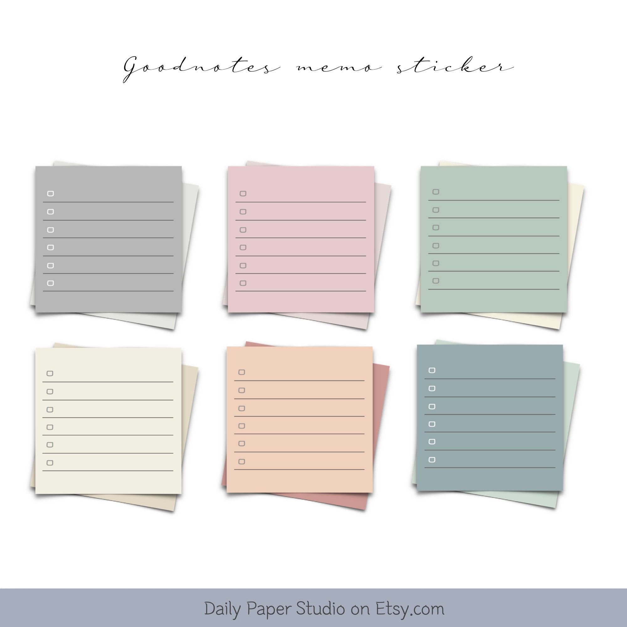 Goodnotes Memo Stickers, Digital Memo Pads, Instant Download, Digital ...