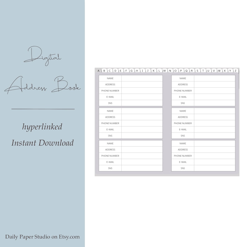 Digital Address Book, Instant Download, Goodnotes - Etsy