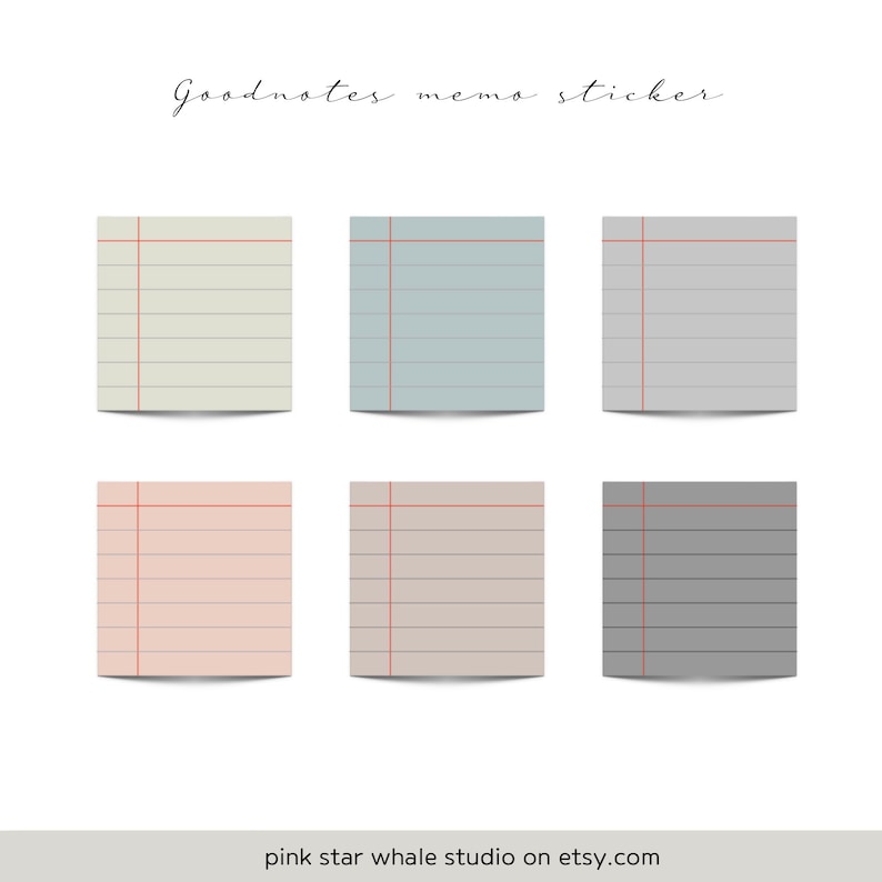 Goodnotes Neutral Memo Stickers, Digital Sticky Stickers, Goodnotes ...