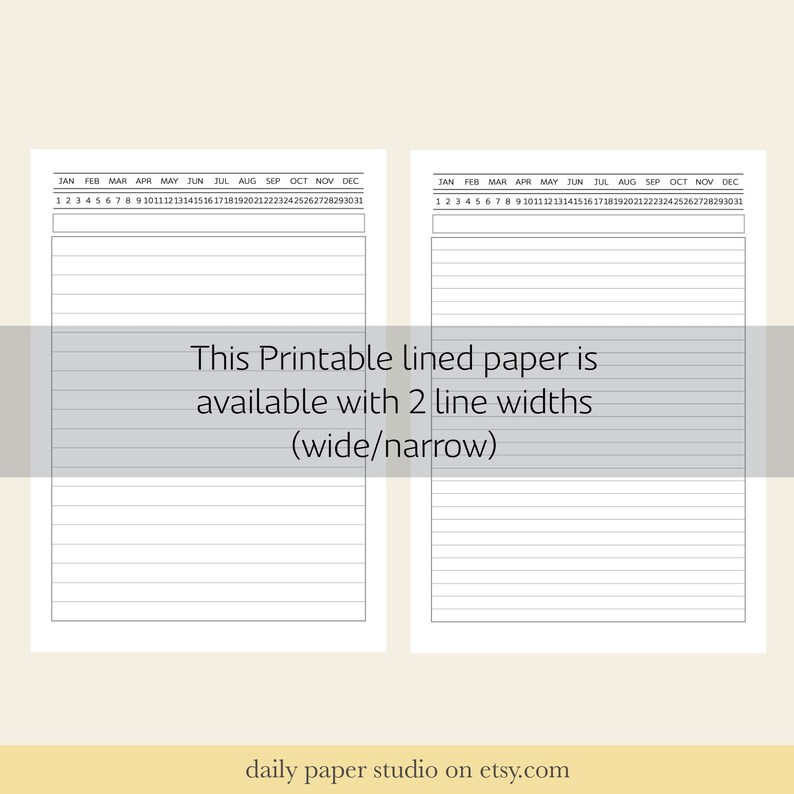 Printable Lined Paper for Student Note Taking, Templates, A4, A5 ...