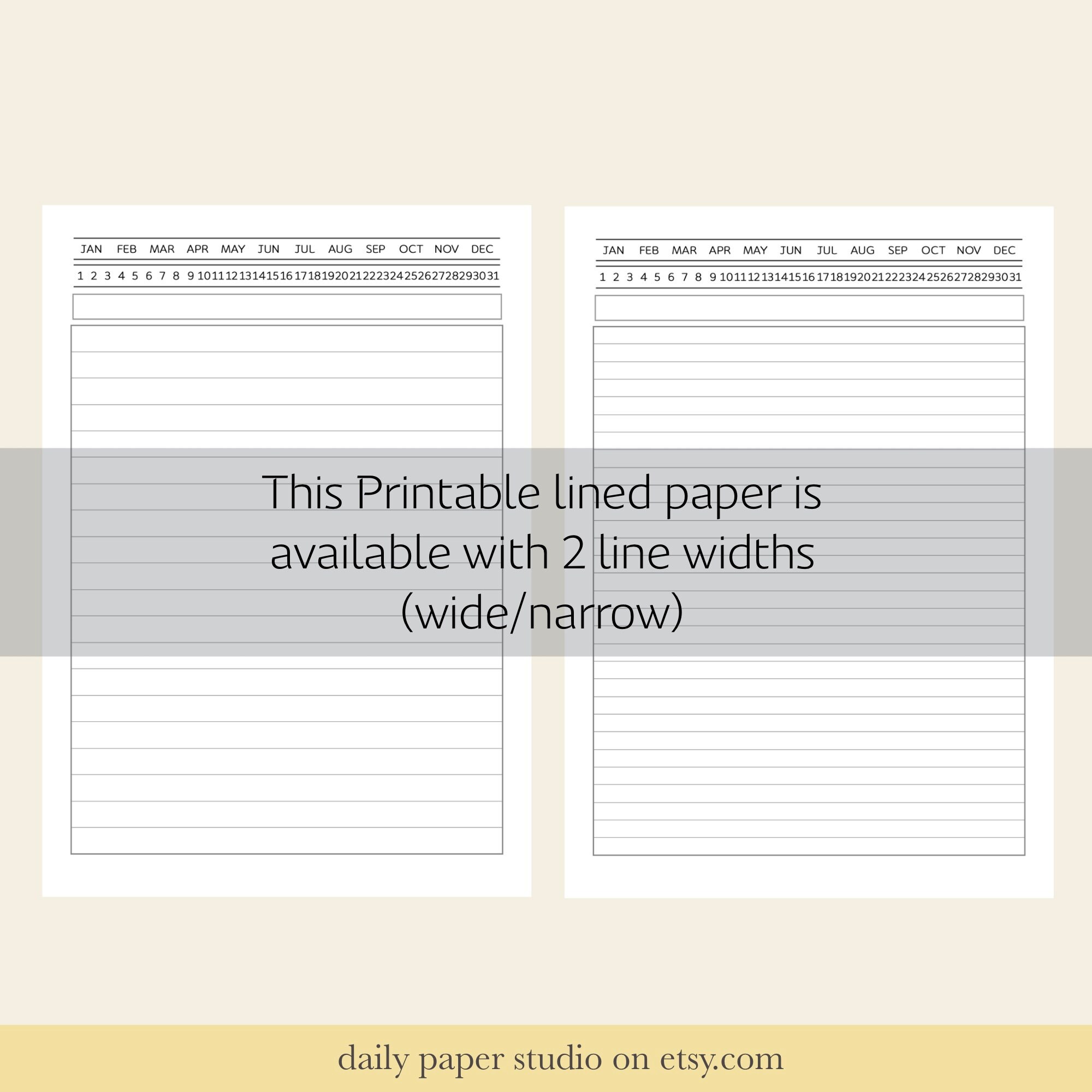Printable Lined Paper for Student Note Taking, Templates, A4, A5 ...
