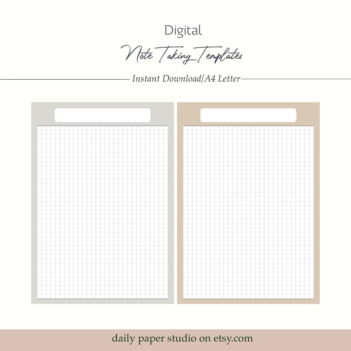 Digital Note Taking Templates Set, Printable, Instant Download, A4 ...
