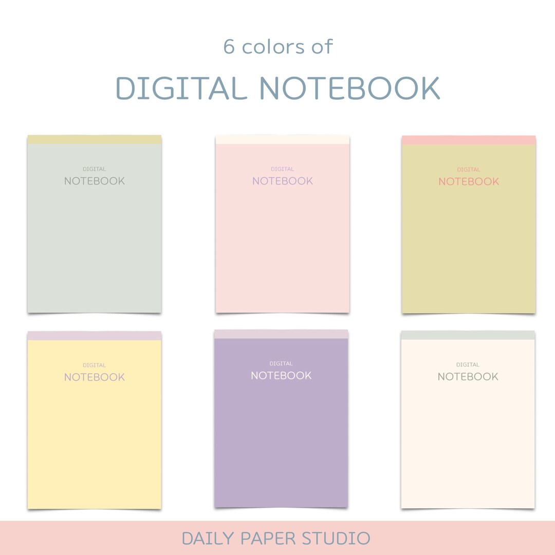 Pastel Digital Notebook, Goodnotes, iPad Notes - Etsy