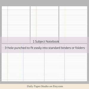 Digital Subject Notebook, Printable Student Note Taking Templates Pages ...
