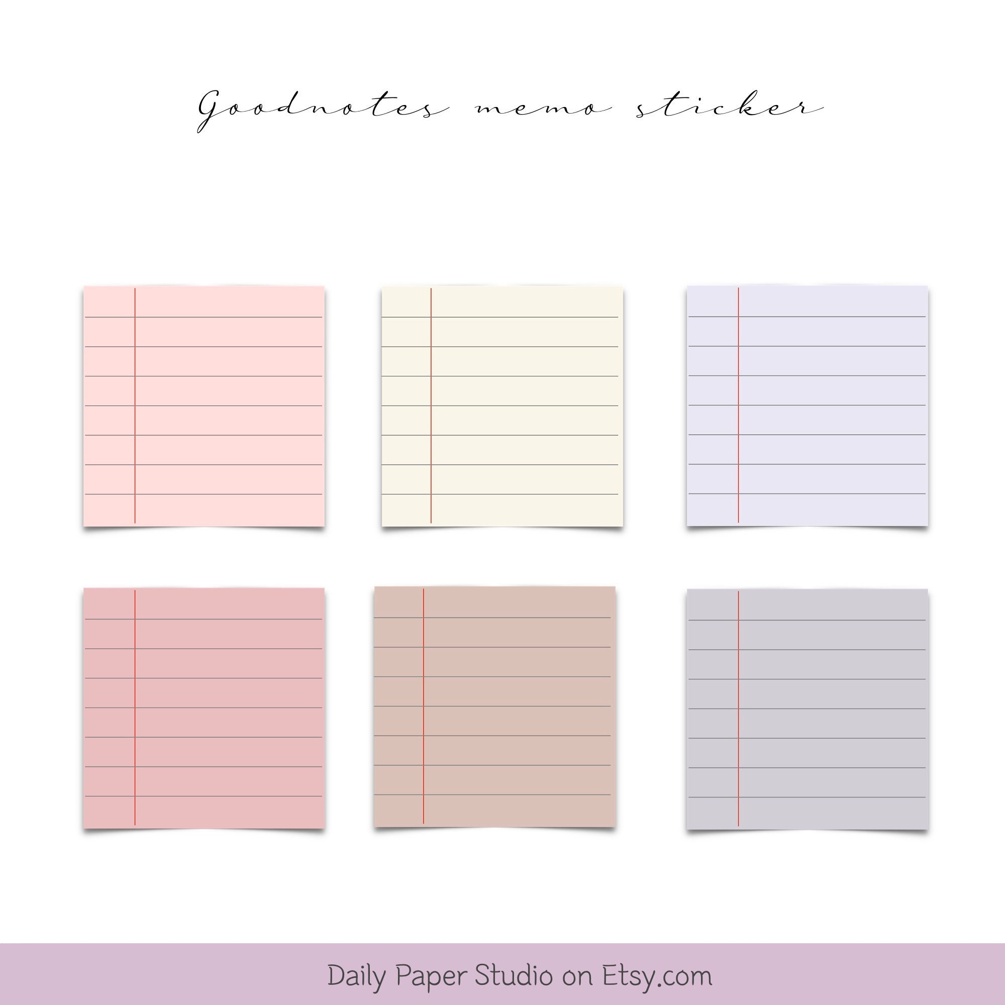 Goodnotes Memo Stickers, Digital Memo Pads, Instant Download, Digital ...
