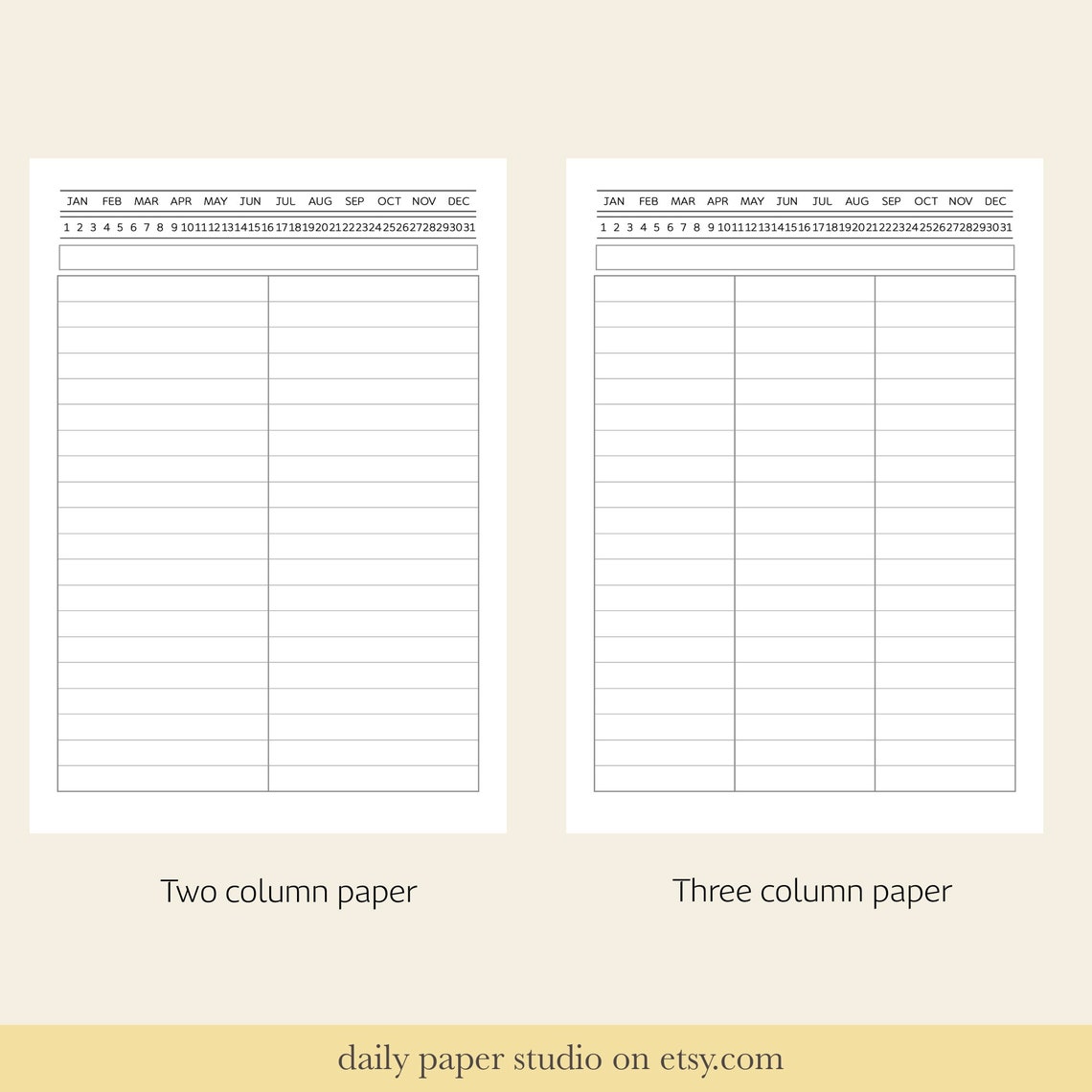 Printable Lined Paper for Student Note Taking, Templates, A4, A5 ...