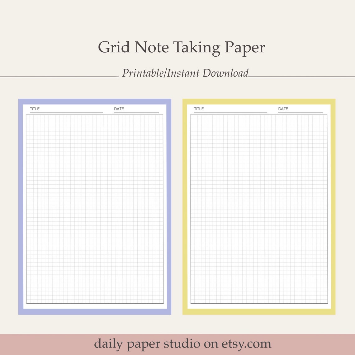 Grid Note Taking Paper Printable Instant Download A4 A5 Etsy Grid Note Taking Paper Printable Instant Download A4 A5 Etsy