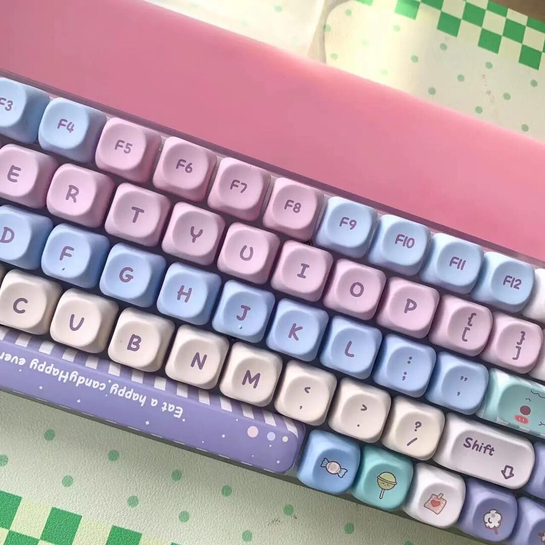 MOA Profile Keycap Gift Cute Candy PBT Keycaps 120+ Keys Cute Key Cap ...