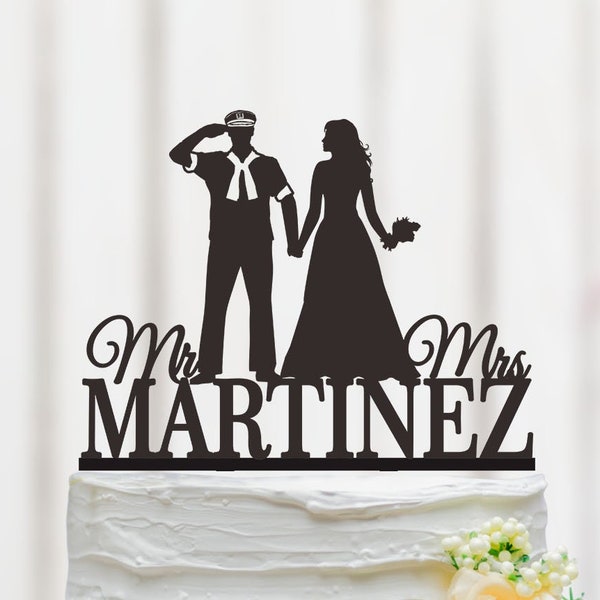 Navy Cake Topper - Etsy