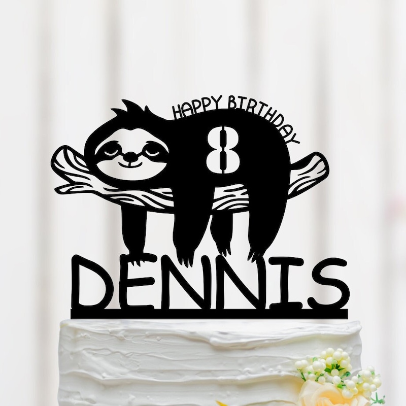 Sloth Cake Topper Birthday - Etsy