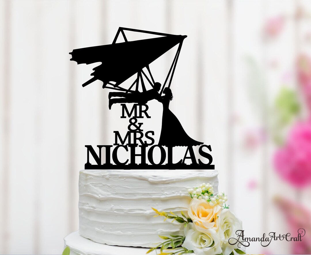 Hang Gliding Wing Cake Topper, Extreme Sport Wedding Cake Topper, Sport ...