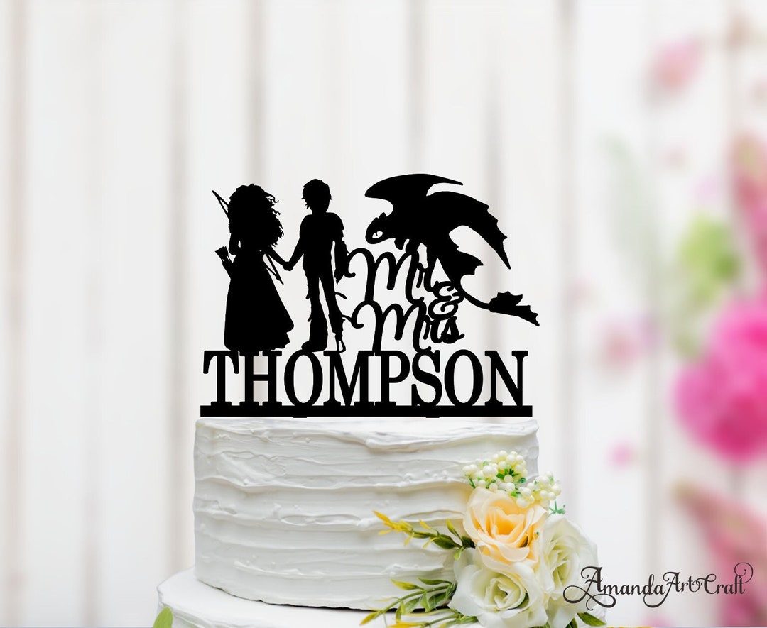 How to Train Your Dragon Cake Topper, Merida and Hiccup Cake Topper ...