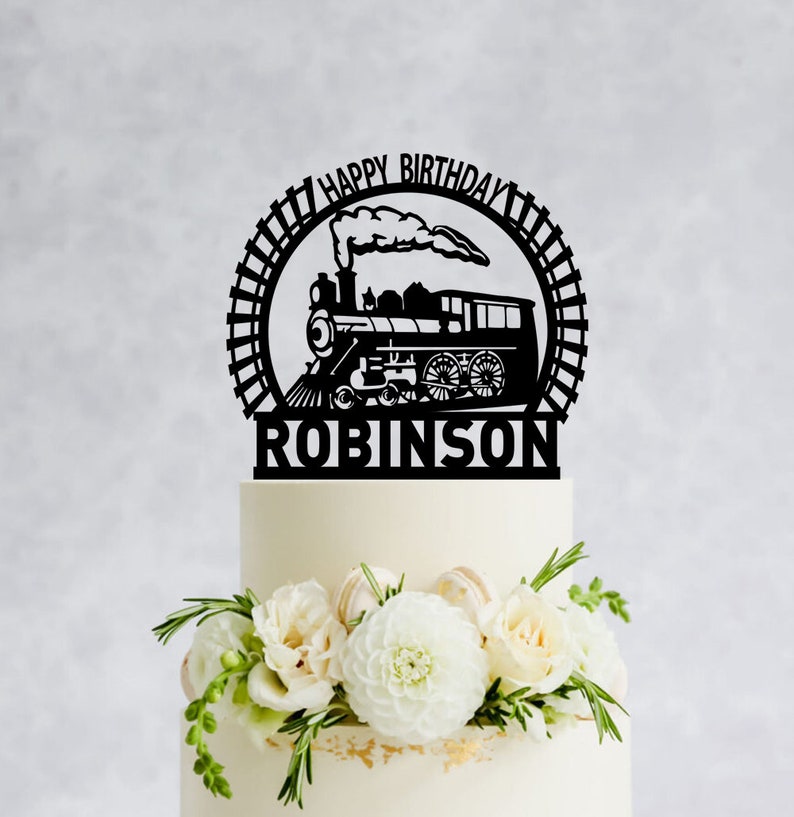 Locomotive Train Birthday Cake Topper, Train Theme Party, Train ...