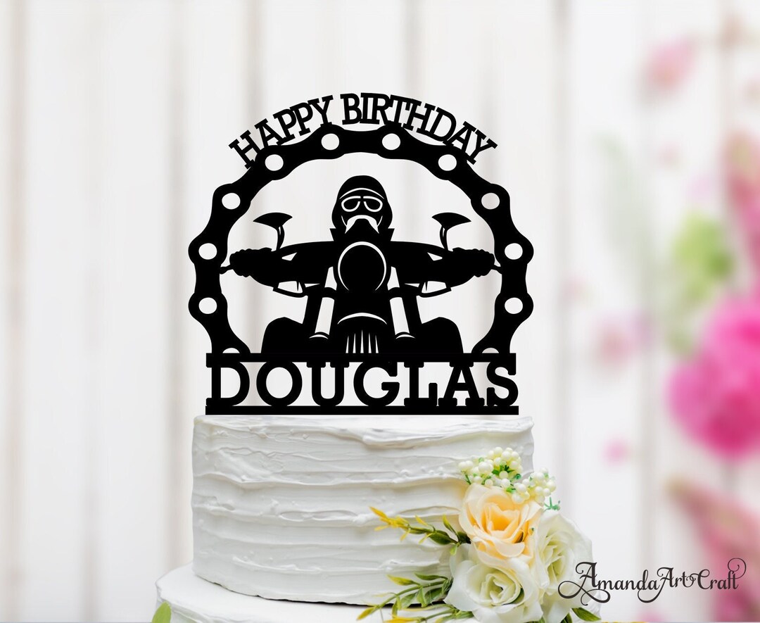 Motorcycle Birthday Cake Topper, Motorcycle Birthday Decoration, Harley ...