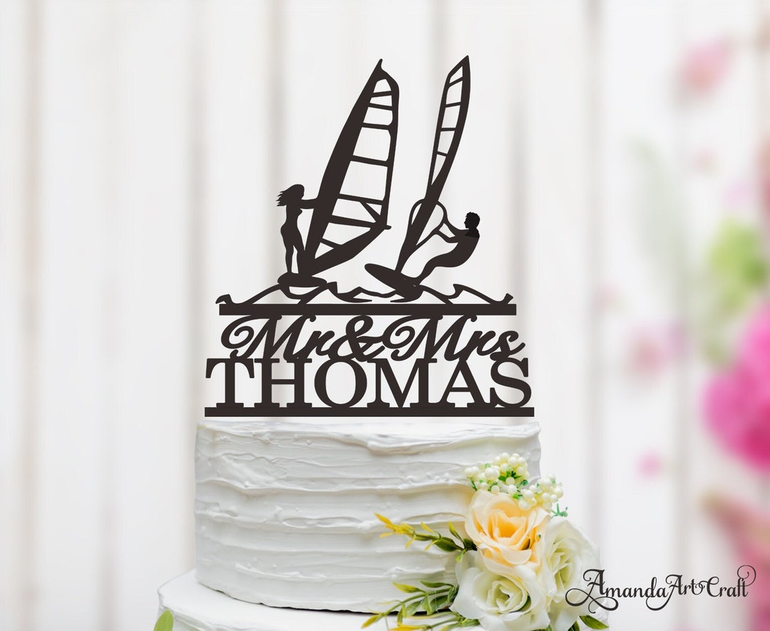 Windsurfing Wedding Cake Topper, Windsurfer Cake Topper, Windsurfing ...