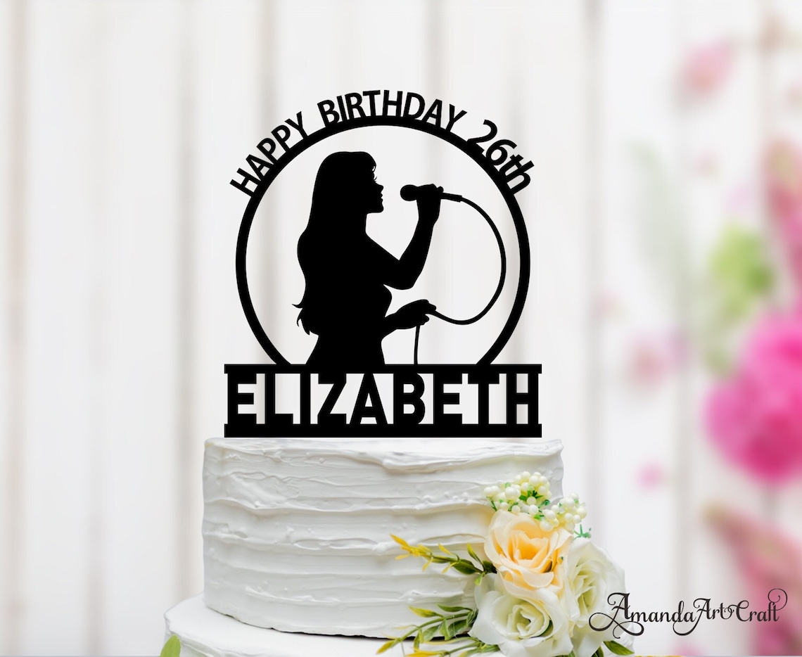 Singer Cake Topper Karaoke Birthday Cake Topper Singer Theme - Etsy