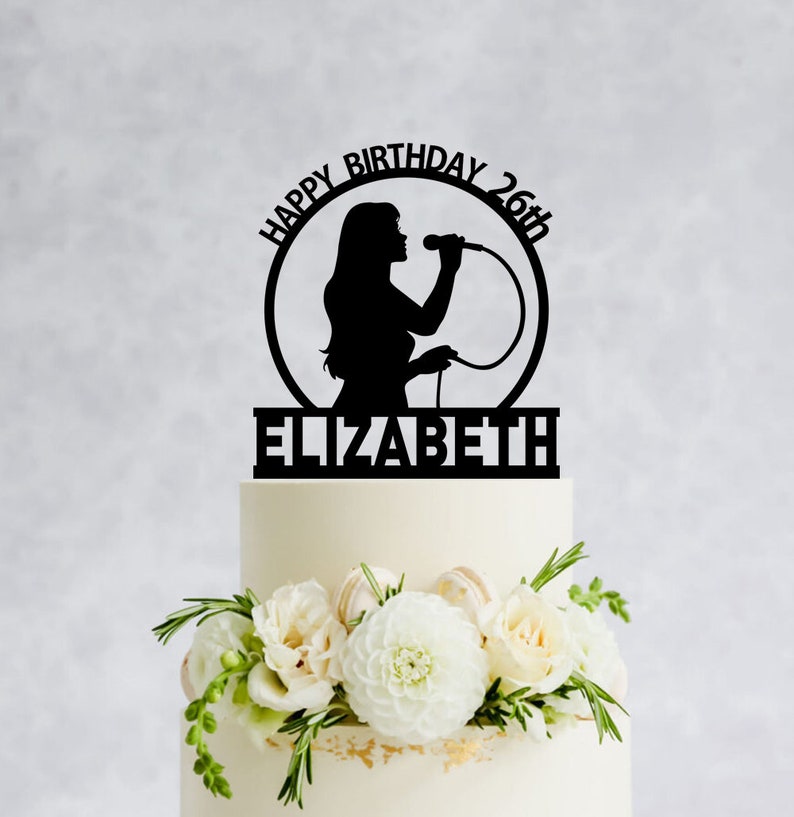 Singer Cake Topper Karaoke Birthday Cake Topper Singer Theme - Etsy