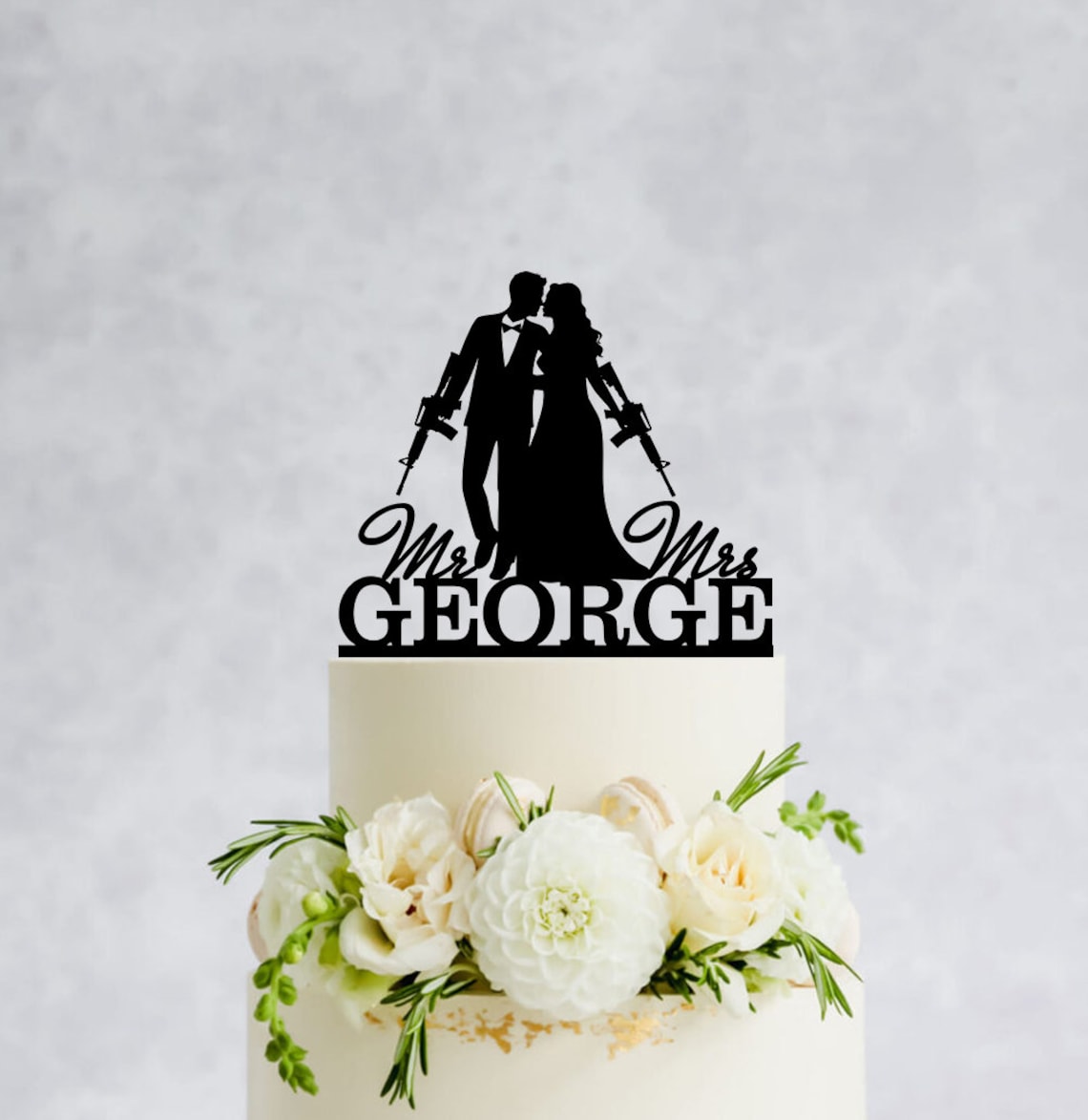 Gun Rifle Wedding Cake Topper, Gun Cake Topper, Weapon Cake Topper, Mr ...