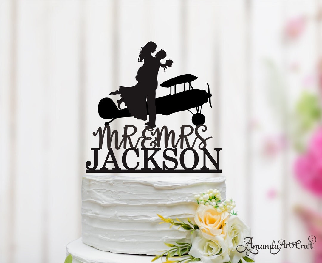 Airplane Wedding Cake Topper, Original Airplane Cake Topper, Travel ...
