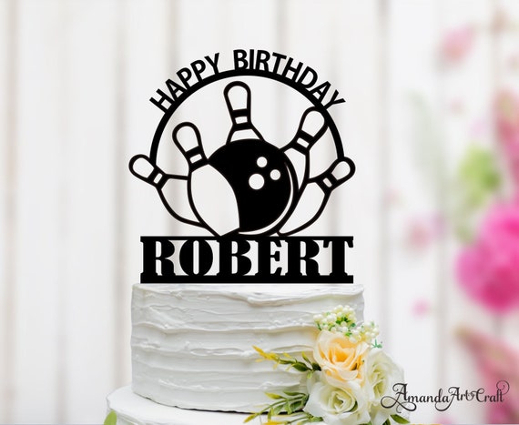 Bowling Birthday Cake Topper Bowling Ball Cake Topper - Etsy