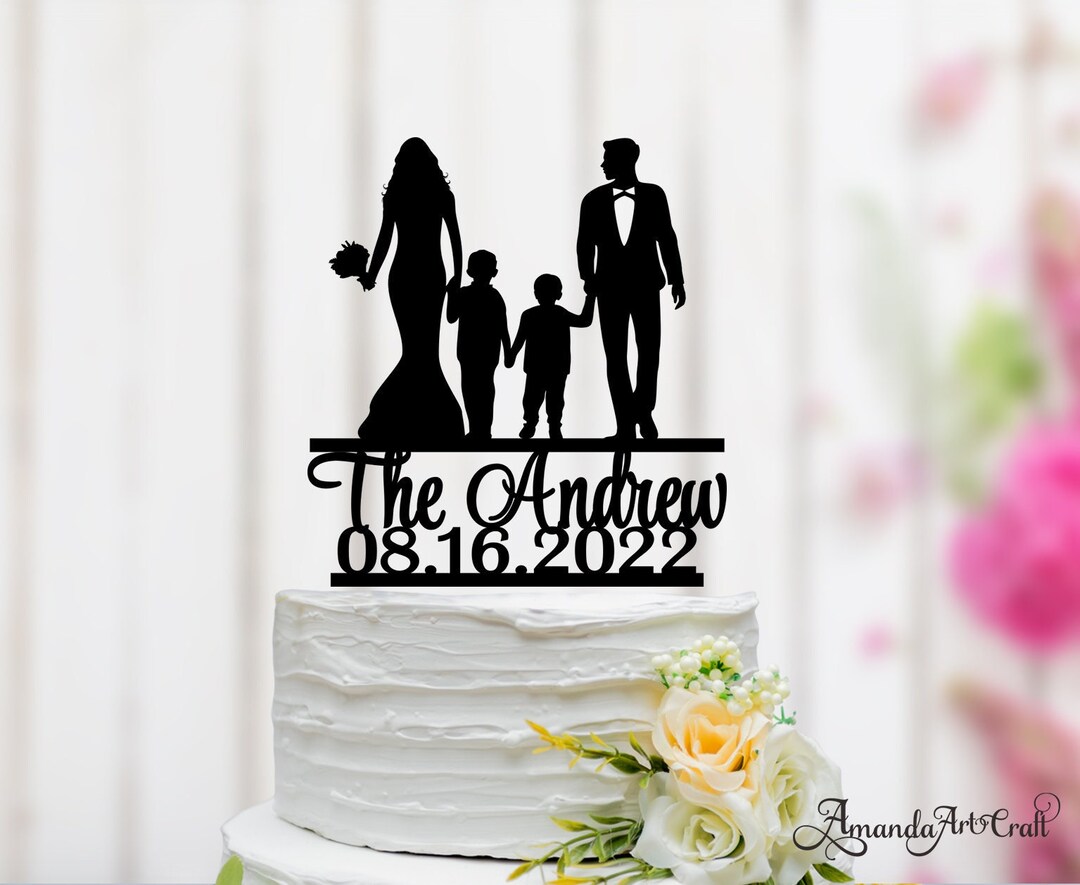 Family Cake Topper, Family Wedding Cake Topper, Couple Cake Topper, Mr ...