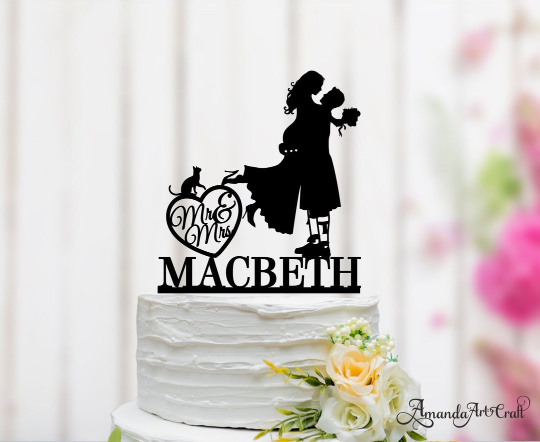 Scottish Wedding Cake Topper, Scottish Kilt Cake Topper, Mr and Mrs ...