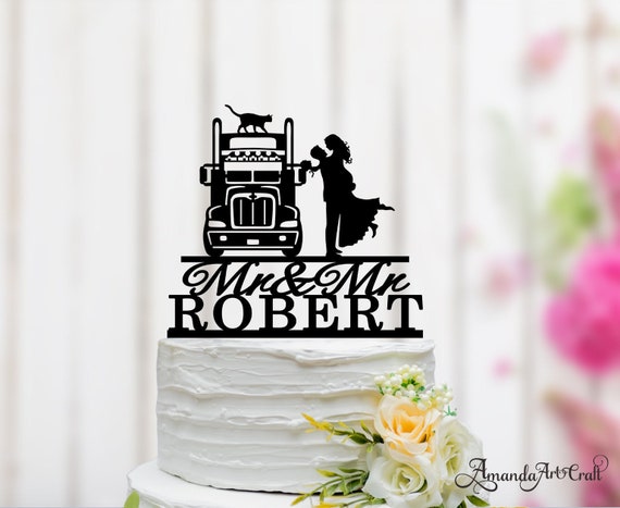 Semi-trailer Truck Cake Topper Truck Wedding Cake Topper - Etsy