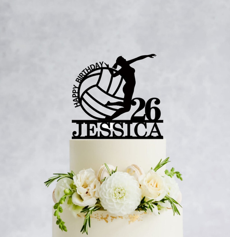 Volleyball Birthday Cake Topper Female Volleyball Player Cake - Etsy