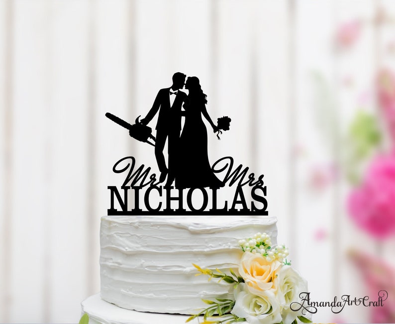 Chainsaw Cake Topper Lumberjack Wedding Cake Topper Logger - Etsy