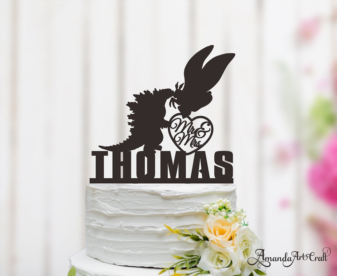 Monster Wedding Cake Topper, Monster Theme Decor, Custom Cake Topper ...