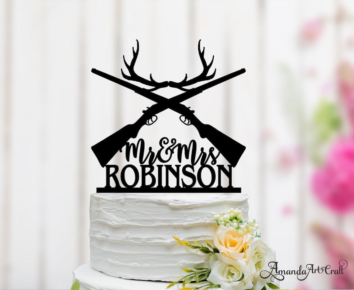 The Hunt is Over Cake Topper Hunting Wedding Cake Topper - Etsy