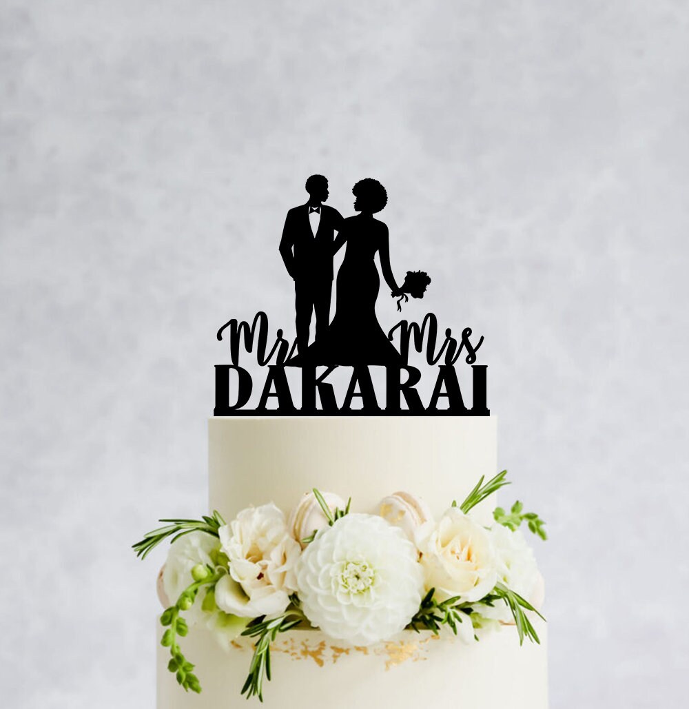 Afro Wedding Cake Topper African American Cake Topper Plus - Etsy