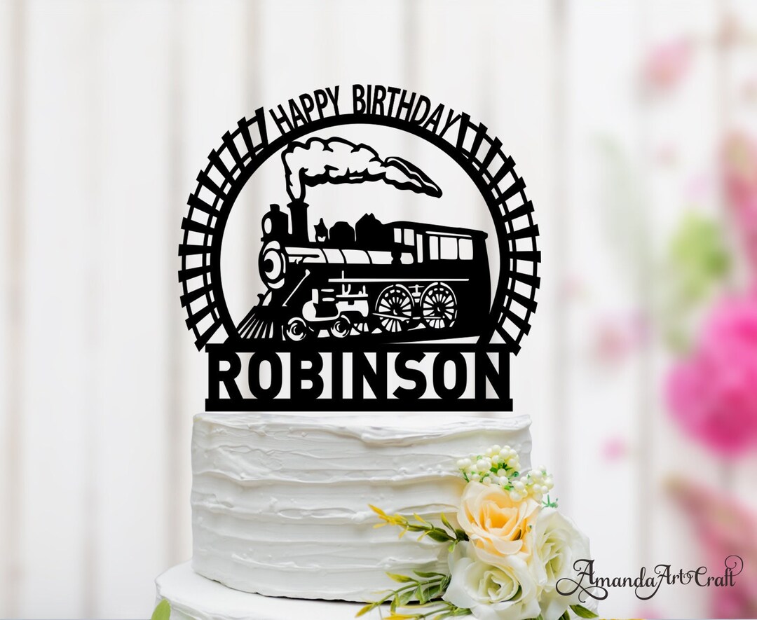 Locomotive Train Birthday Cake Topper, Train Theme Party, Train ...