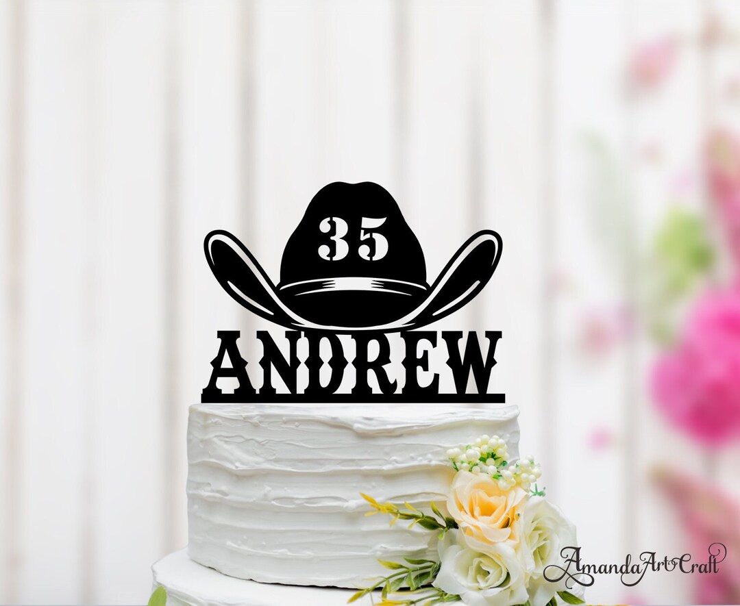Cowboy Birthday Cake Topper, Cowboy Hat Cake Topper, Western Cake ...