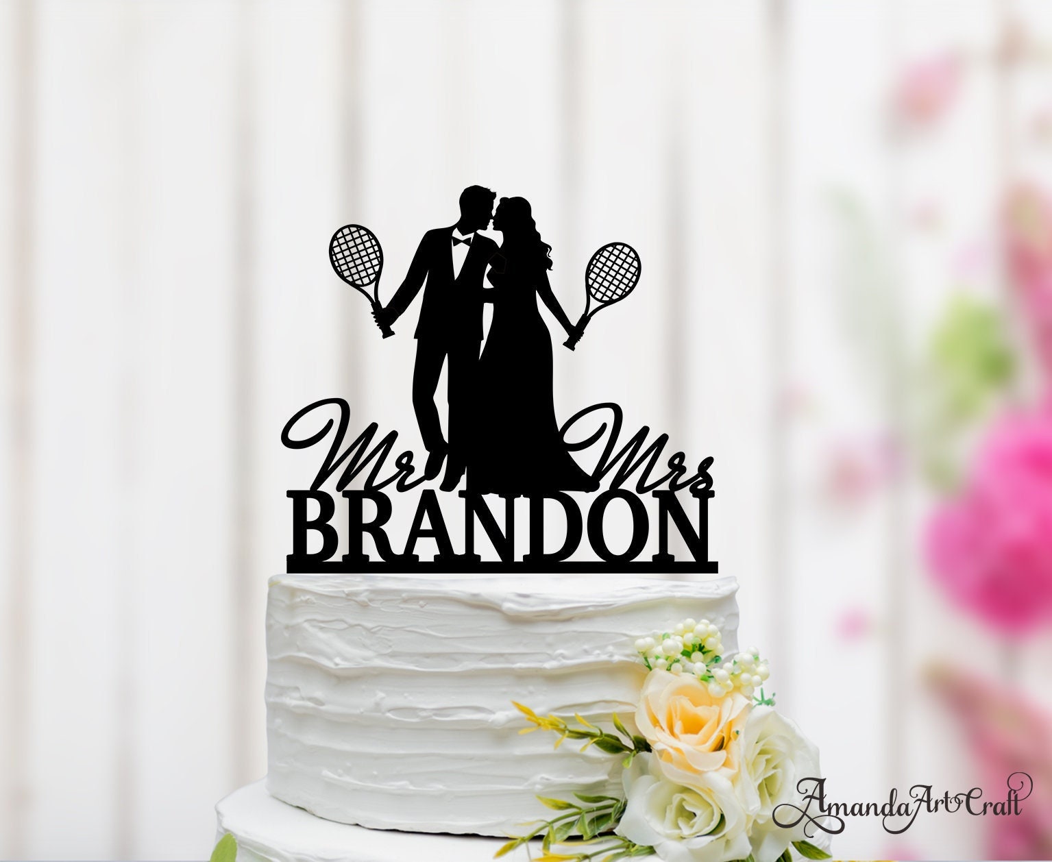 Tennis Wedding Cake Topper Tennis Player Cake Topper Tennis - Etsy