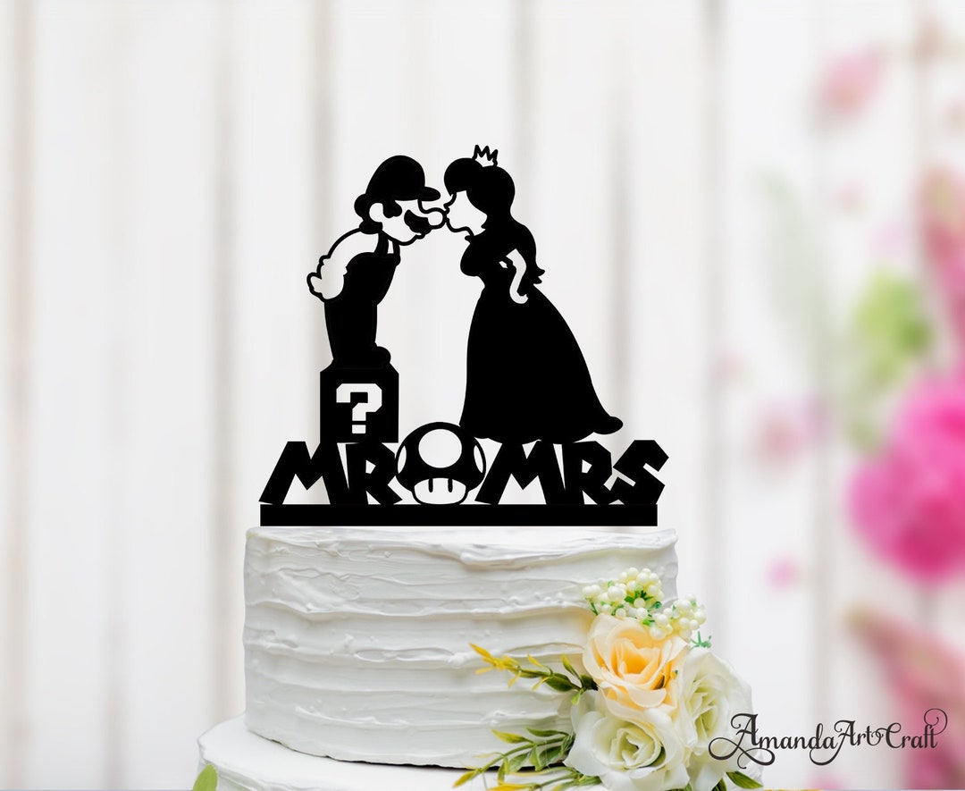 Mario Wedding Cake Topper, Mario Brother Cake Topper, Cartoon Cake ...