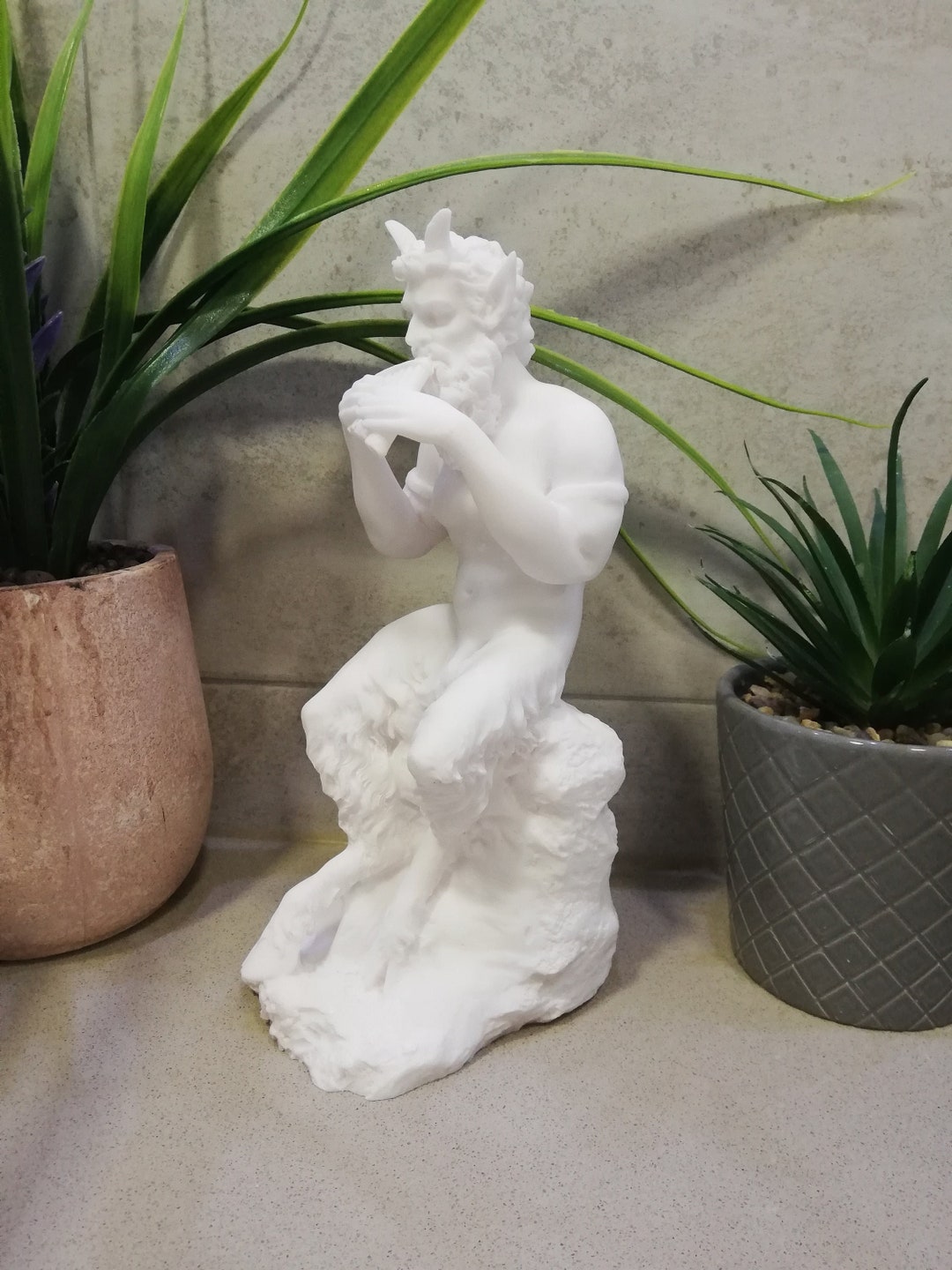 Satyr on a Rock 9.25in-23.5cm Pan Faun Nude Male Panas Greek Mythology ...